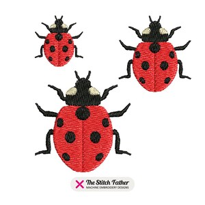Mini Ladybirds Machine Embroidery Design Baby Ladybirds Group of Three ...