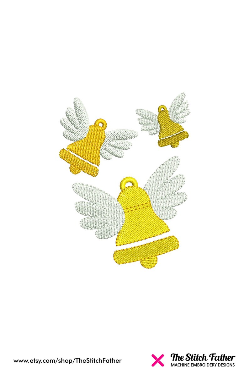 Mini Flying Bells Machine Embroidery Bells With Wings Cute - Etsy