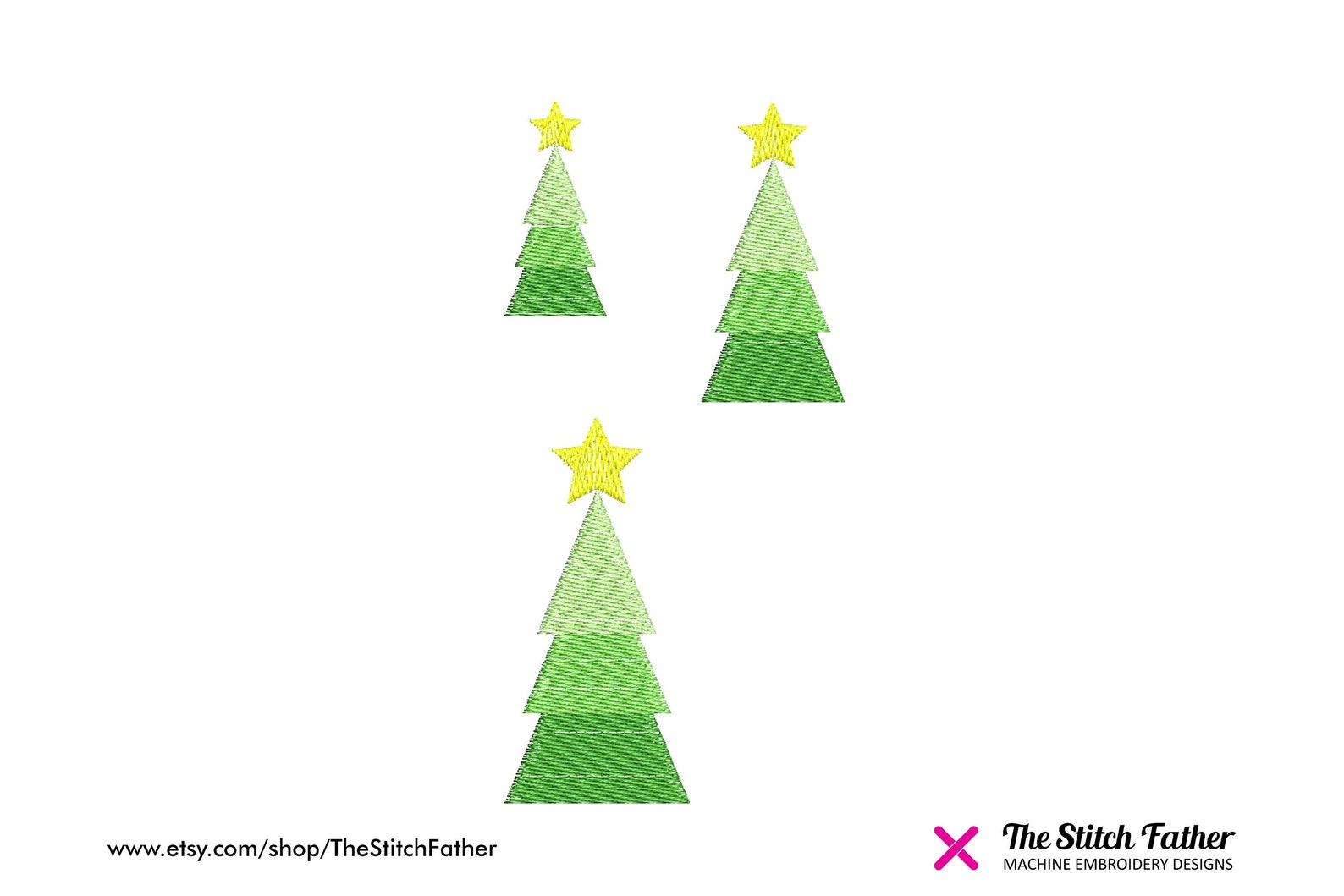 Christmas Tree Star Machine Embroidery Design Mini Christmas | Etsy
