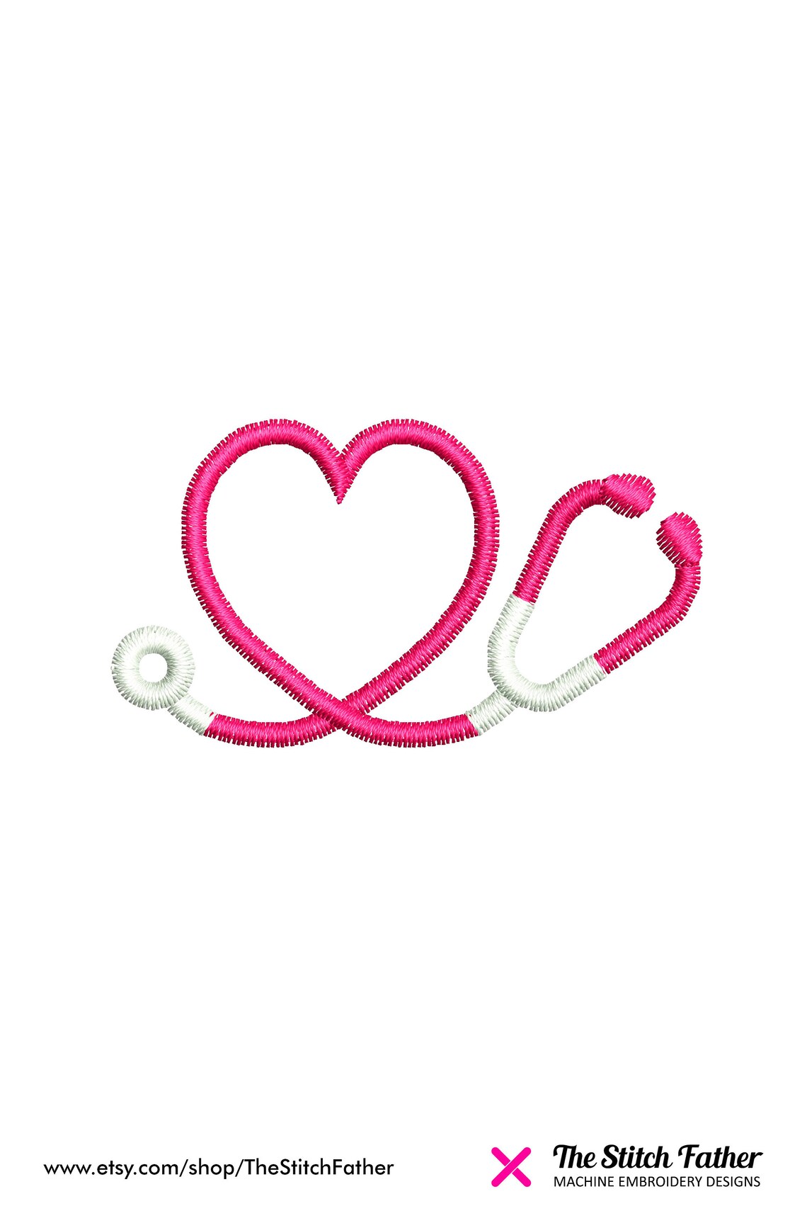 Mini Stethoscope Machine Embroidery Design Nurse Heart - Etsy
