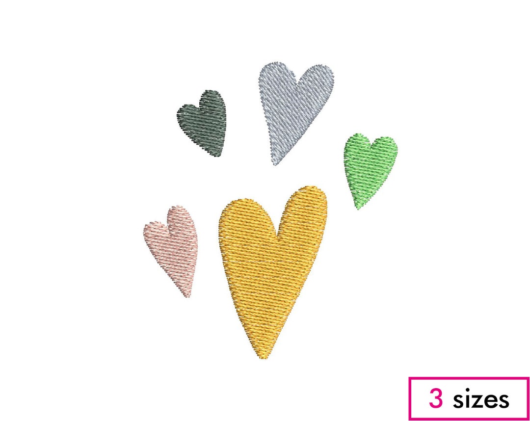 Mini Hearts Boho Machine Embroidery Design Cute Boho Hearts - Etsy