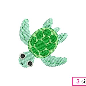 Mini Turtle Machine Embroidery Design Cute Smiling Turtle - Etsy