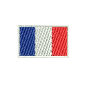Mini French Flag Machine Embroidery Tricolour Flag Fill Stitch Satin ...