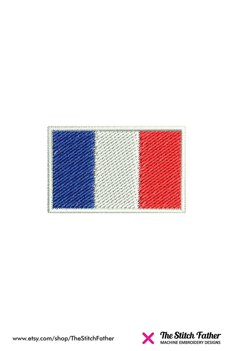 Mini French Flag Machine Embroidery Tricolour Flag Fill - Etsy