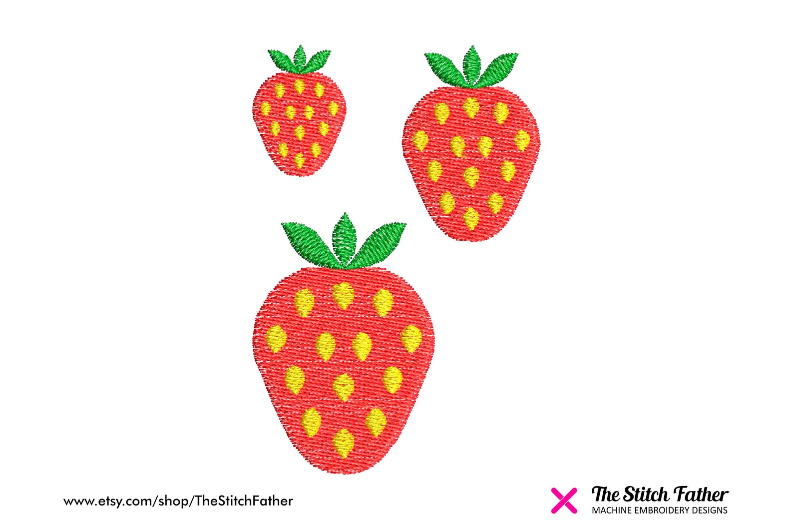 Mini Strawberry Machine Embroidery Design Whole Strawberries | Etsy