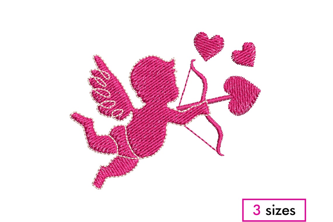 Mini Cupid Machine Embroidery Design Cute Cupid Heart Arrow - Etsy