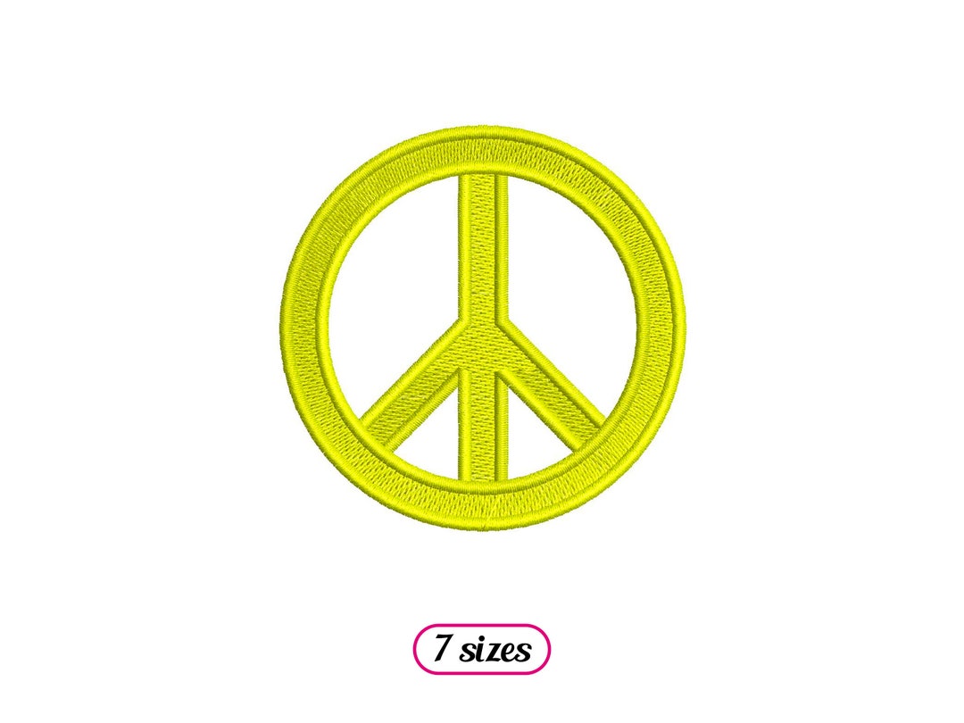 Mini Peace Symbol Fill Stitch Machine Embroidery Design - 7 Sizes ...