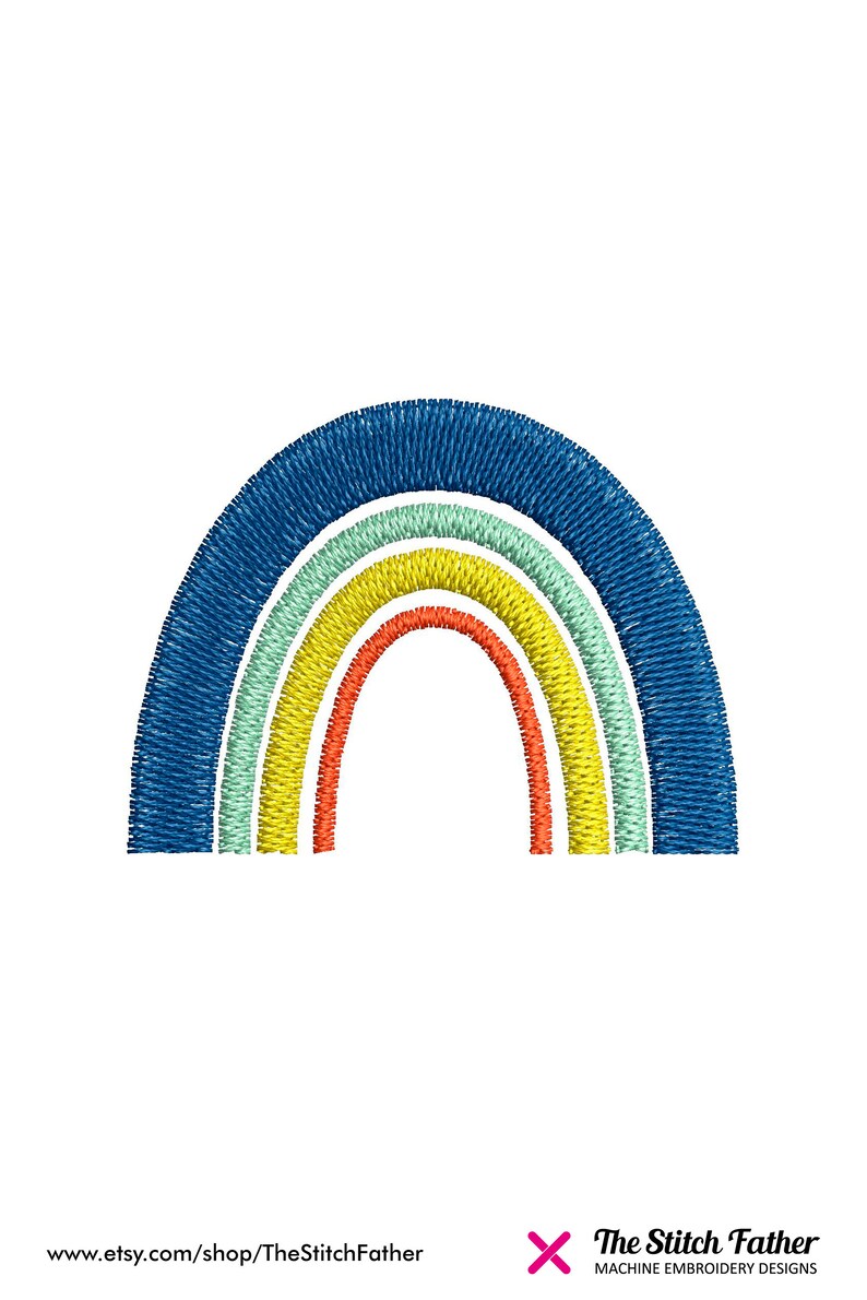 Mini Boho Rainbow Machine Embroidery Design Small Rainbow - Etsy