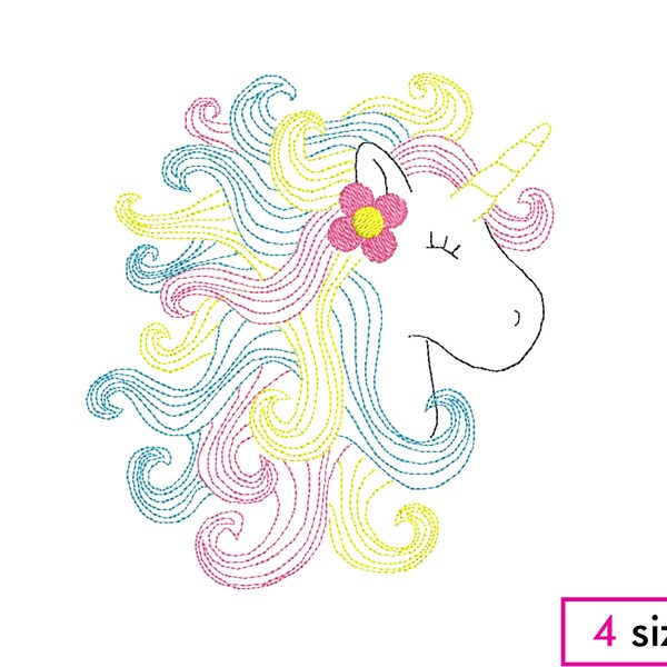 Unicorn Head Embroidery Design - Etsy