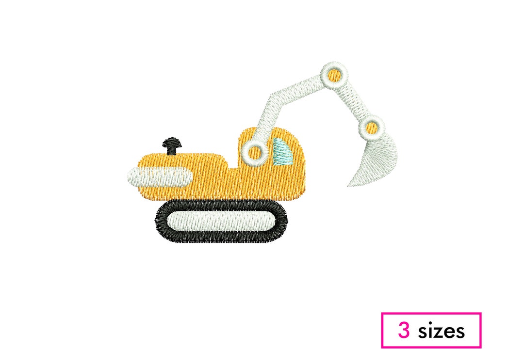 Mini Excavator Machine Embroidery Design Digger Construction - Etsy