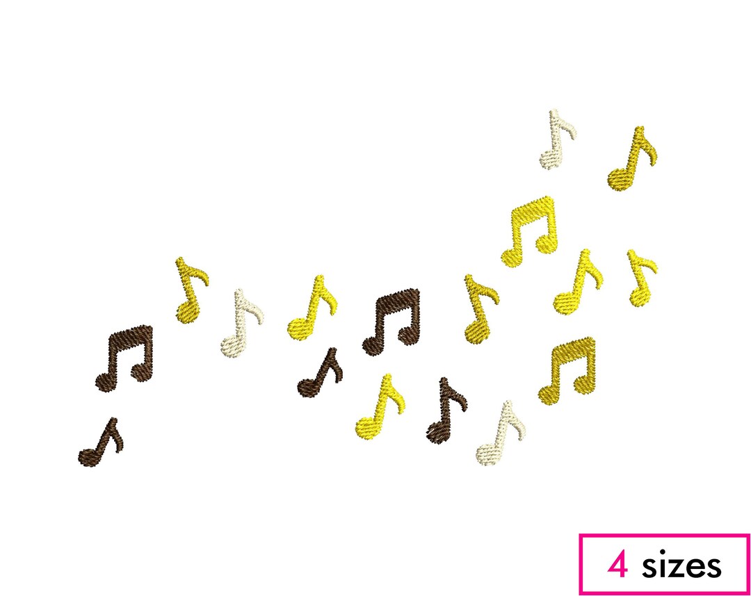 Many Tiny Musical Notes Machine Embroidery Design 4 Sizes INSTANT ...