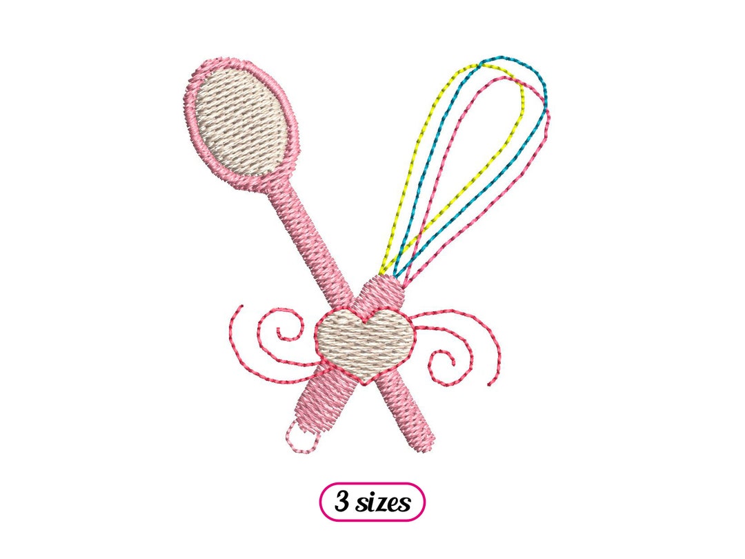 Mini Baking Tools Spoon Whisk Machine Embroidery Design - 3 Sizes ...