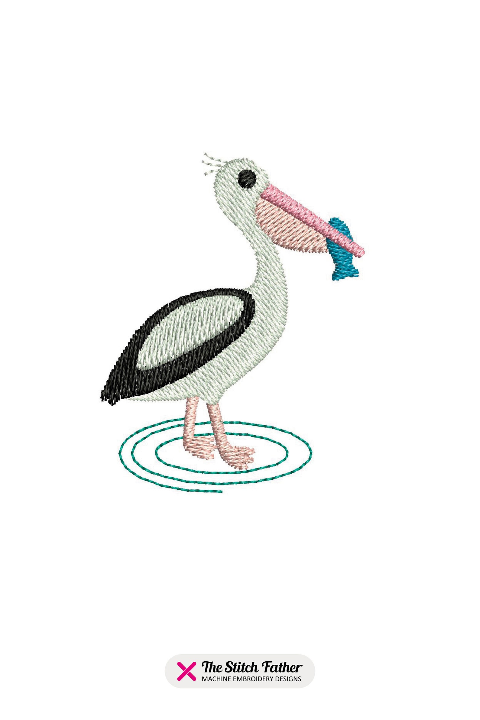 Mini Pelican Machine Embroidery Design – Pelican Fishing – Pelican With ...