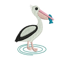 Mini Pelican Machine Embroidery Design – Pelican Fishing – Pelican With ...