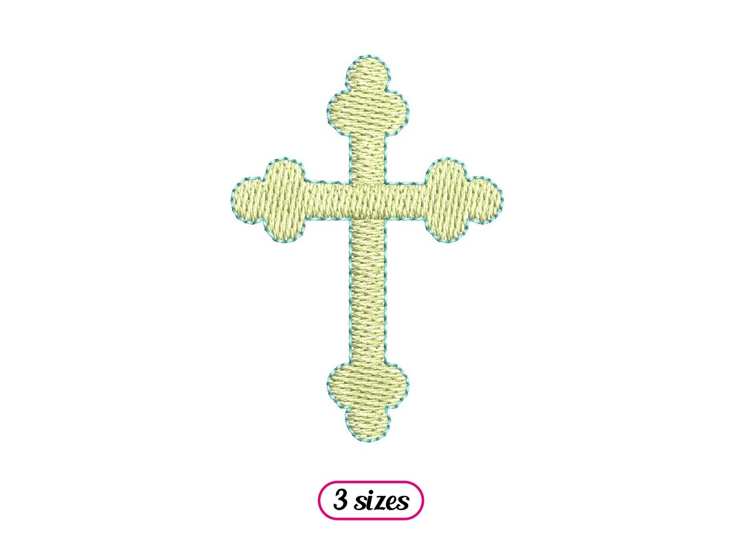 Mini Budded Cross Machine Embroidery Design - 3 Sizes - INSTANT ...