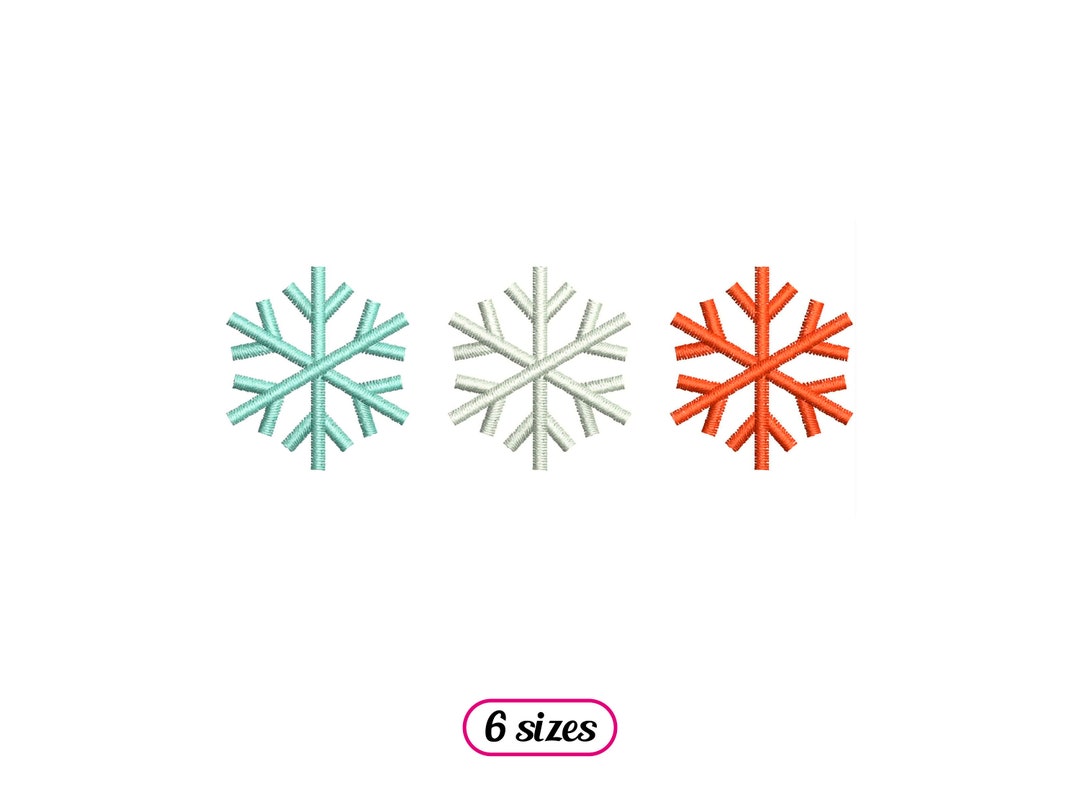 Snowflakes Horizontal Logo Machine Embroidery Design - 6 Sizes ...