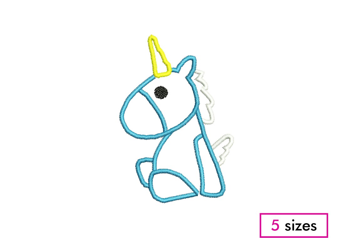 Unicorn Outline Embroidery design Mini Baby Unicorn | Etsy