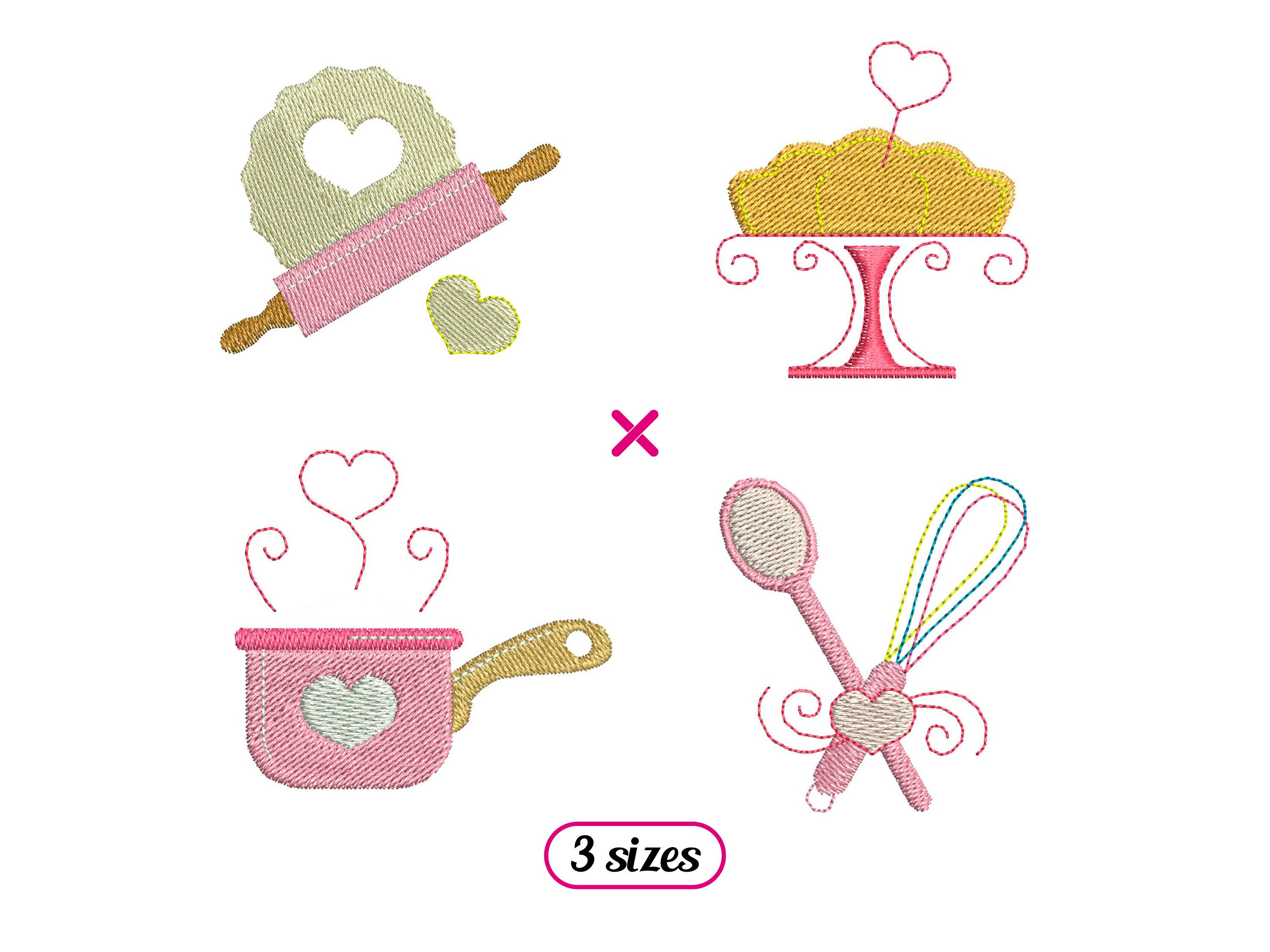 Mini Baking Set Machine Embroidery Designs – Pie Crust Rolling Pin ...