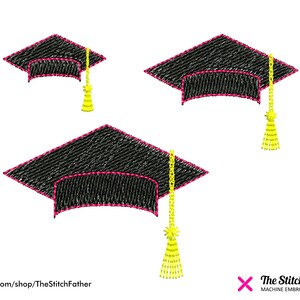 Mini Graduation Cap Machine Embroidery Design INSTANT - Etsy