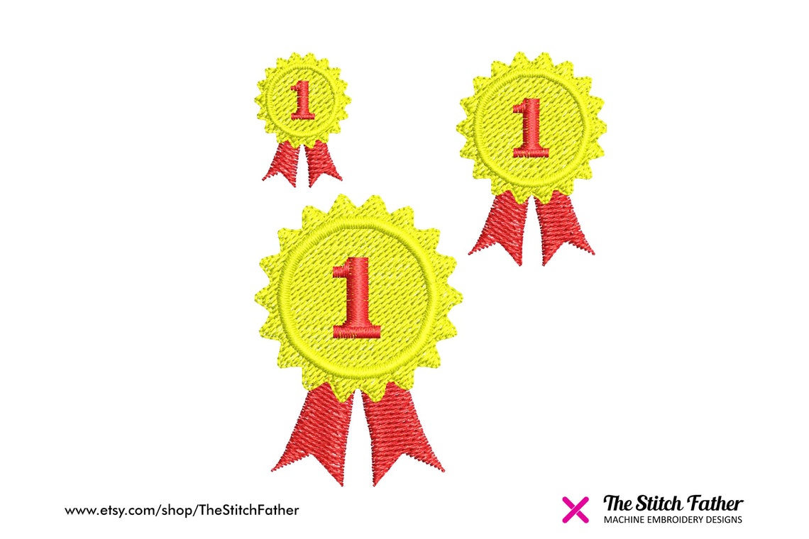 Mini Victory Embroidery Design Set Trophy Winner Medal | Etsy