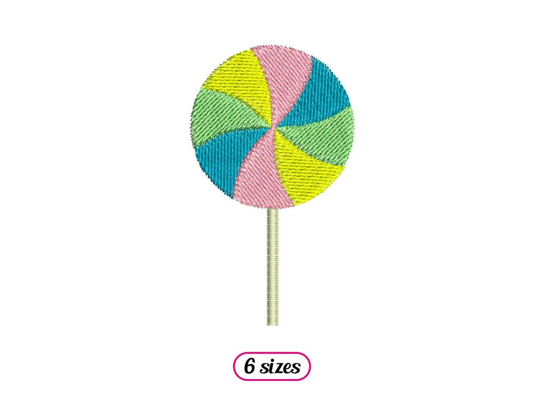 Round Striped Lollipop Machine Embroidery Design - 6 Sizes - INSTANT ...