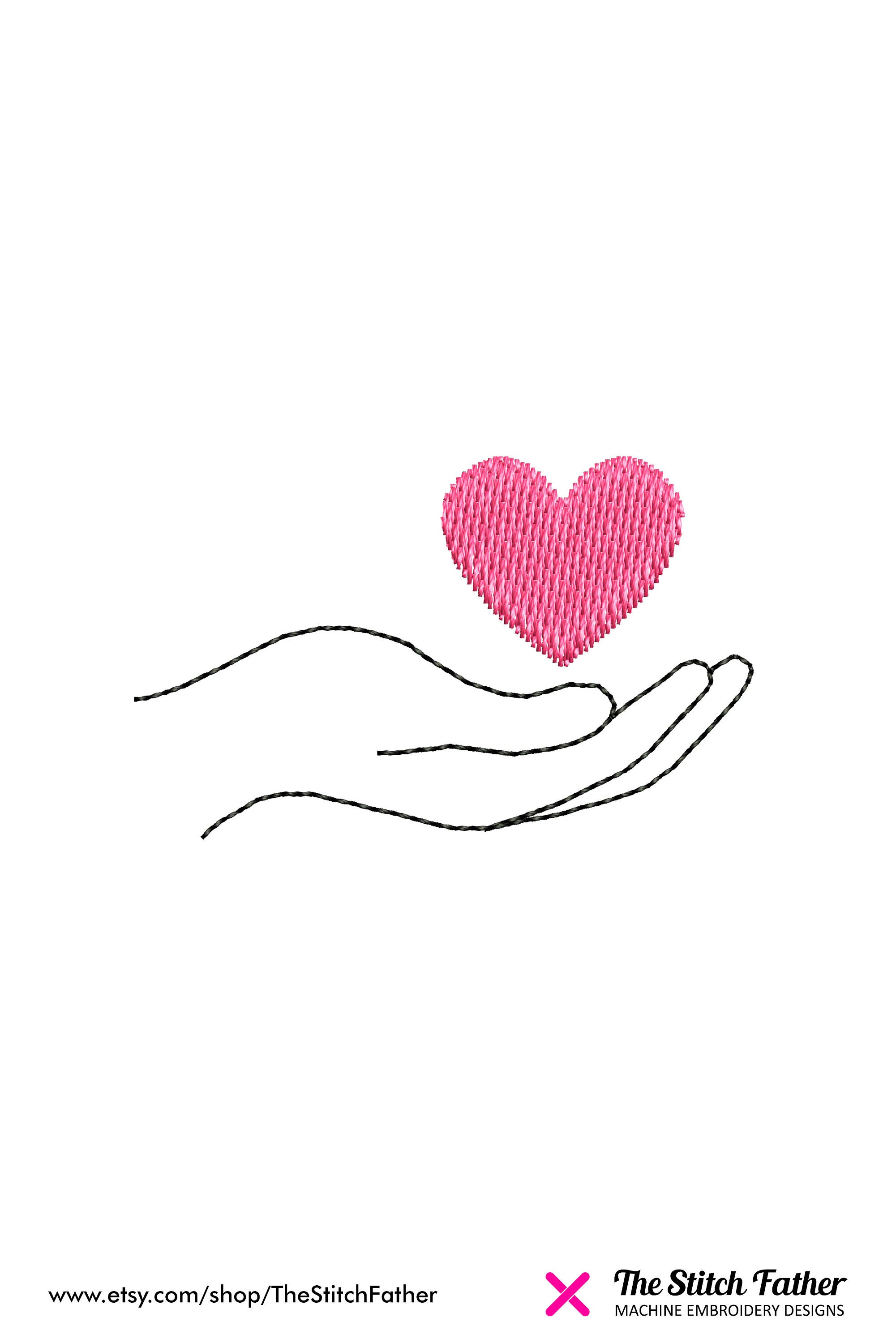 Mini Hand With Heart Machine Embroidery Design Helping Hand | Etsy