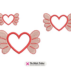 Mini Valentine Hearts Patterns Set Machine Embroidery Designs - Bird, Flying Heart, Heart Couple ...