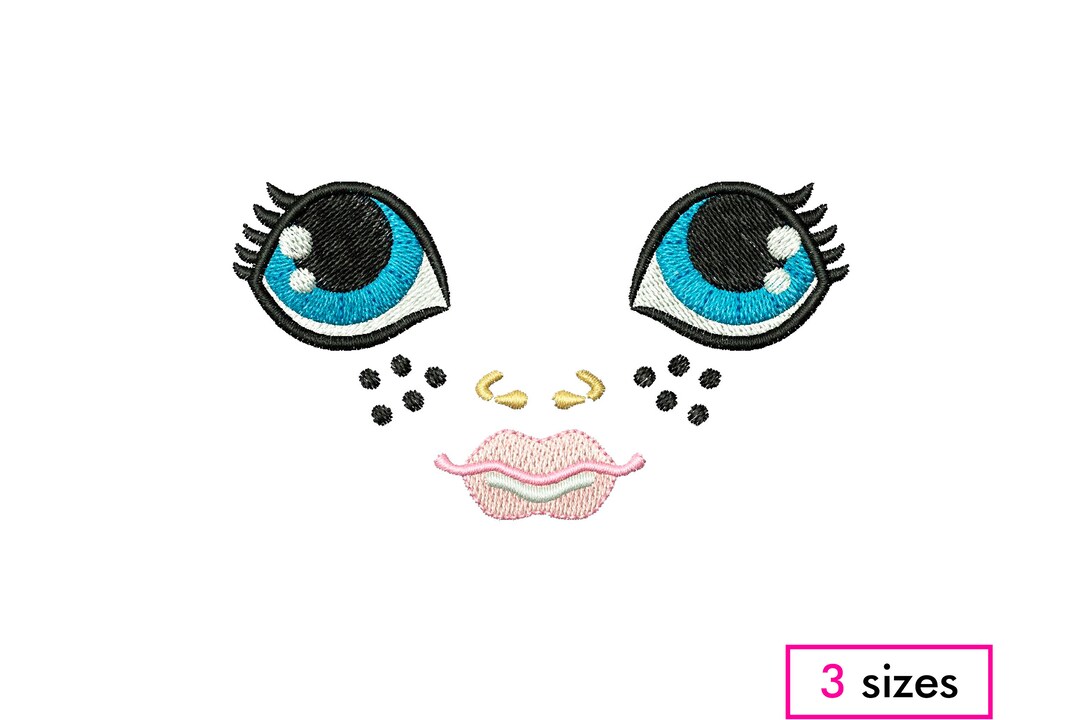 Doll Face Machine Embroidery Design Cute Doll Face - Etsy