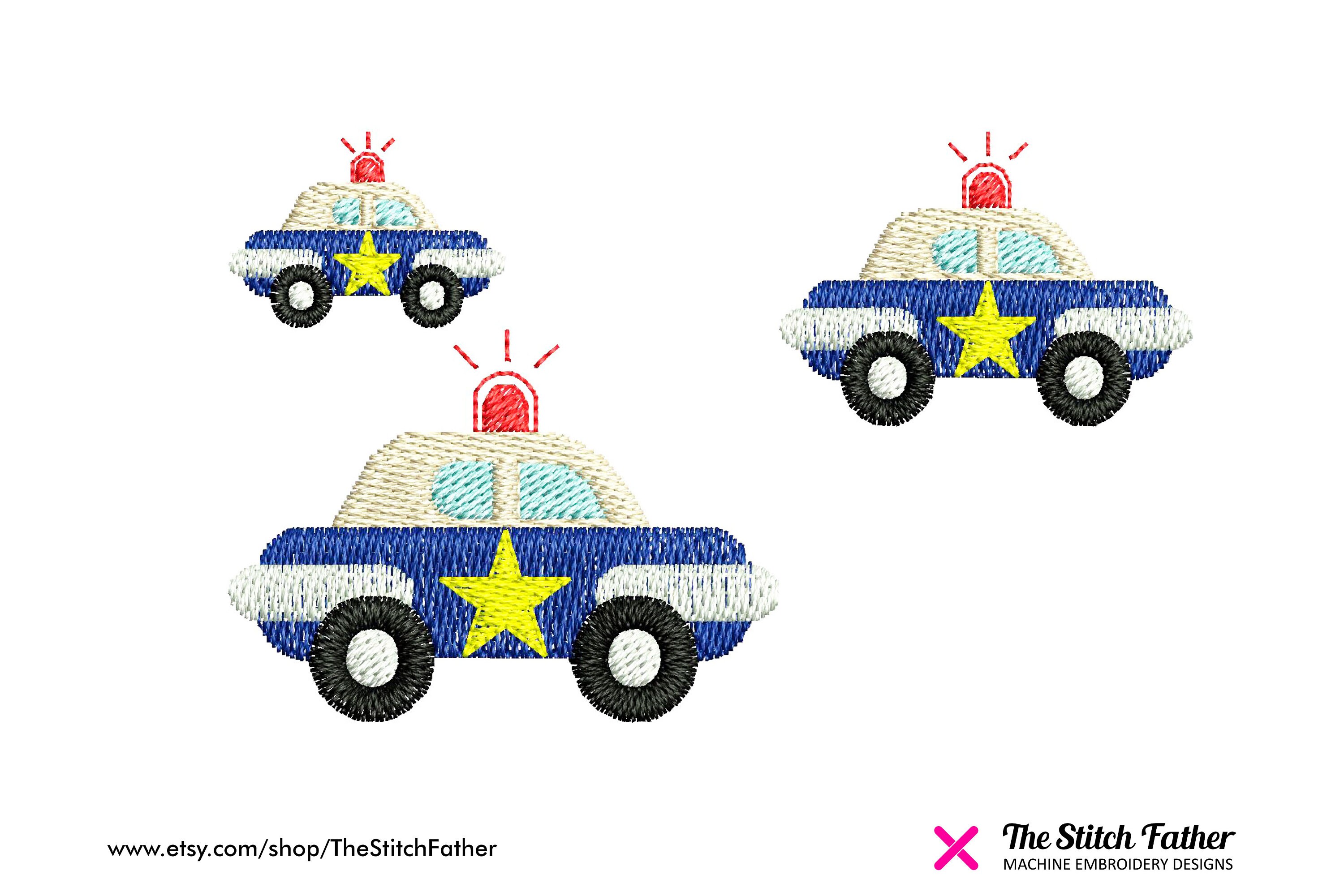 Mini Police Car Machine Embroidery Design Police Officer | Etsy