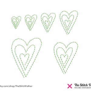 Mini Linear Heart Machine Embroidery Design Cute Boho Heart Linear ...