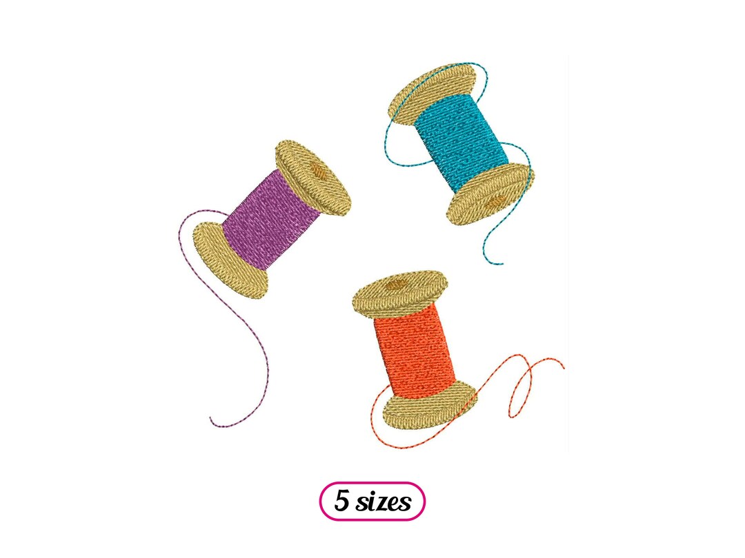 Thread Spools Machine Embroidery Design - 5 Sizes - INSTANT DOWNLOAD - Etsy