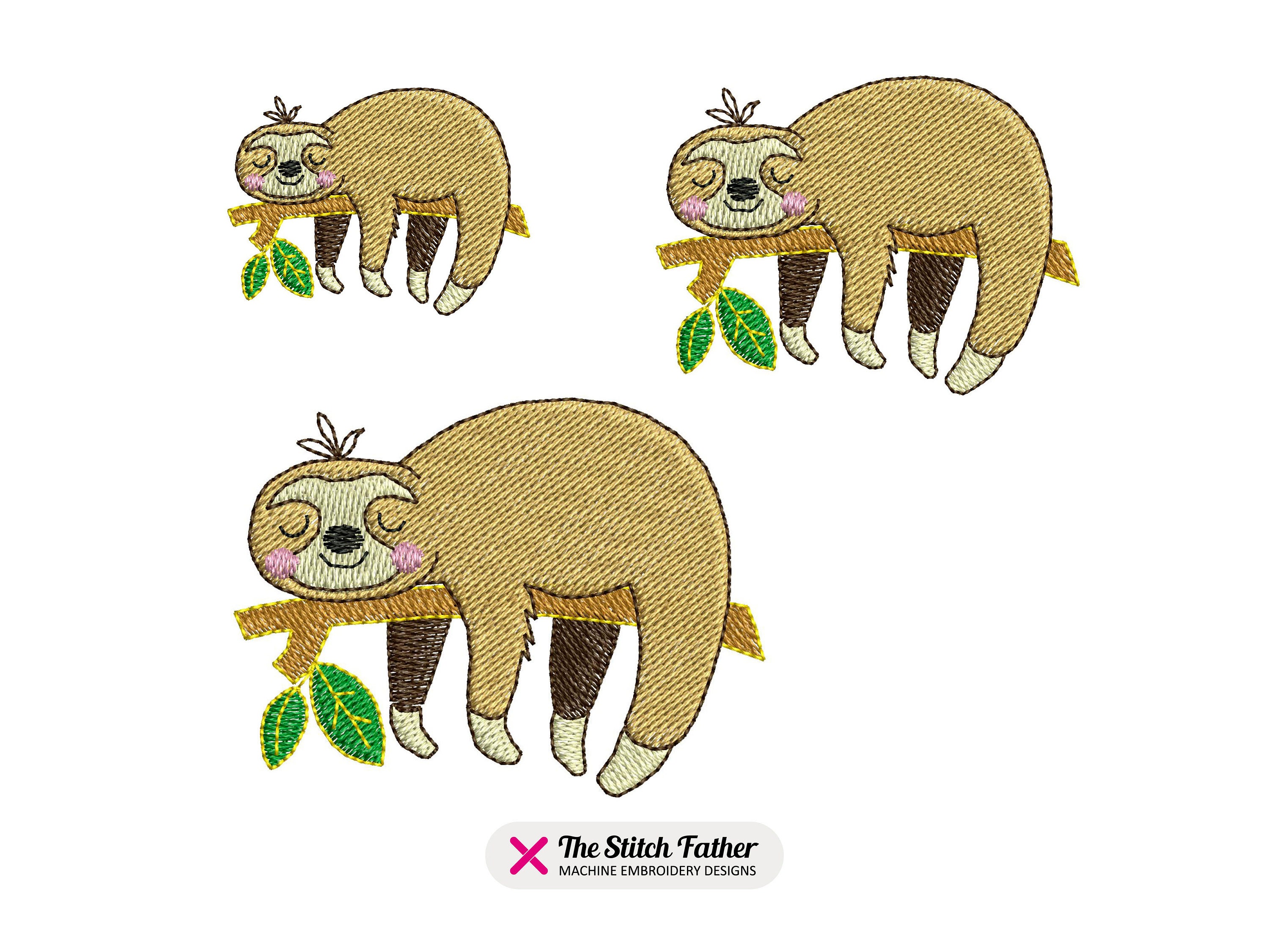 Mini Sloth Set Machine Embroidery Designs – Cute Sloths – Sloth Baby ...