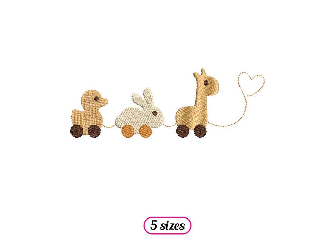Toy Animal Train Machine Embroidery Design - 5 Sizes - INSTANT DOWNLOAD ...