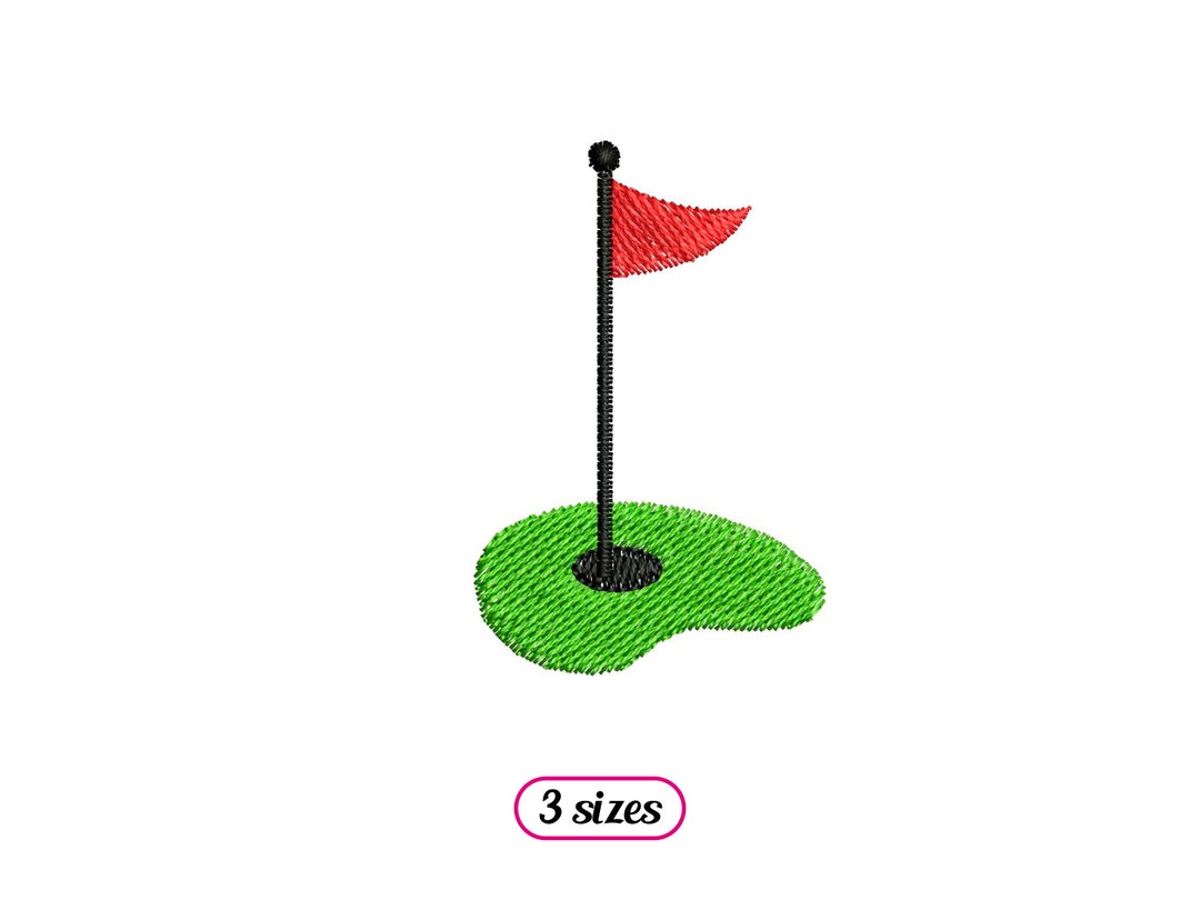 Mini Golf Hole Flag Machine Embroidery Design – Hole Golf Green - Golf ...