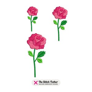 Mini Rose Machine Embroidery Design - Realistic Rose - Tiny Flower ...