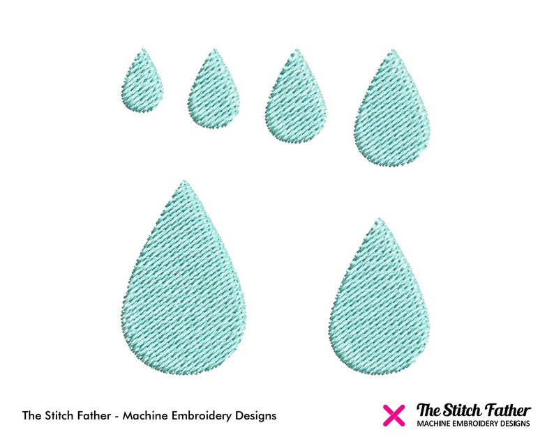 Mini Drop Fill Stitch Machine Embroidery Design 6 Sizes - Etsy