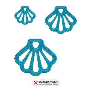 Mini Scallop Shell Logo Machine Embroidery Design - 3 Sizes - INSTANT ...