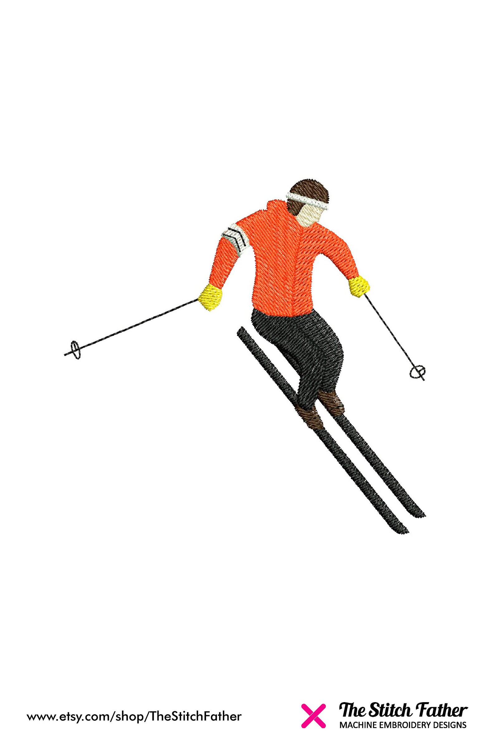 Slalom Skier Machine Embroidery Design 5 Sizes INSTANT - Etsy