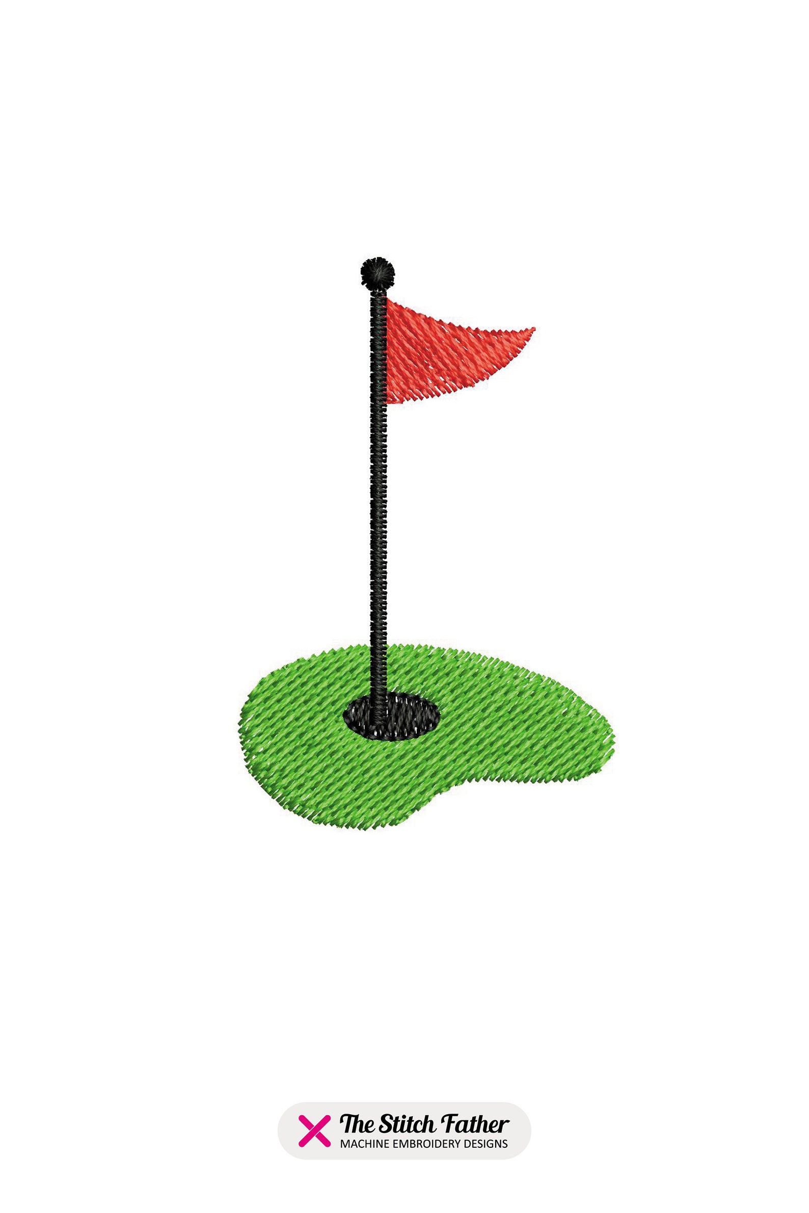 Mini Golf Hole Flag Machine Embroidery Design – Hole Golf Green - Golf ...