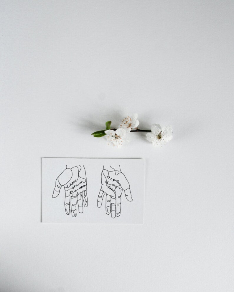 I Have Graven Thee Scripture, Printable Wall Art, Digital Print, Inspirational, Spiritual, Black ...