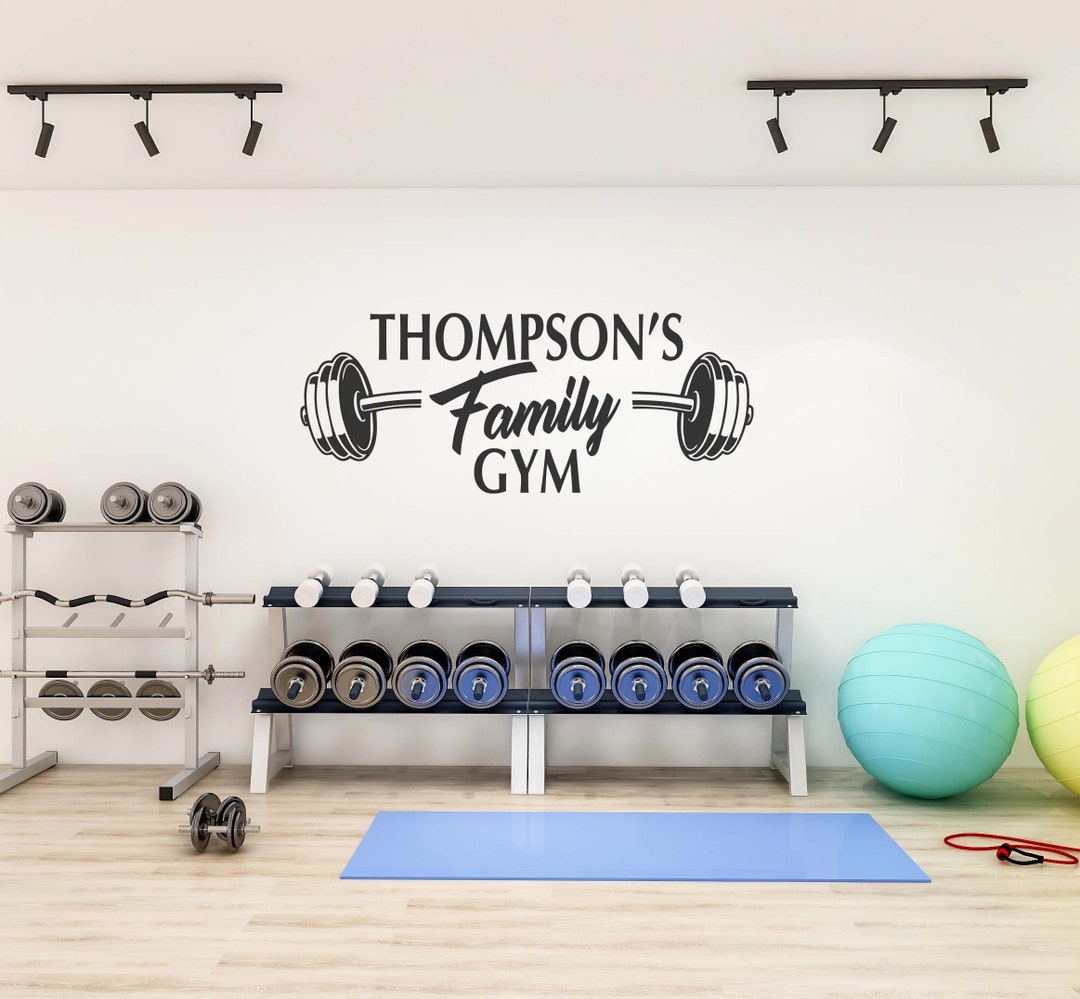 Custom Personalized Family Name Home Gym Wall Decal - Etsy