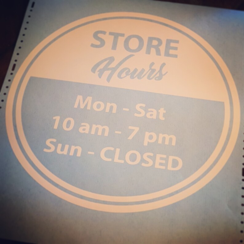 Custom Business Hours Vinyl Decal Store Hours Decal Business - Etsy