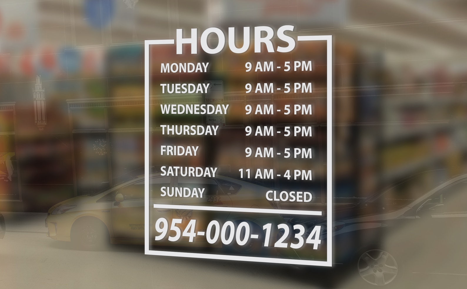 Custom Business Hours Vinyl Decal, Store Hours Decal, Business Hours ...