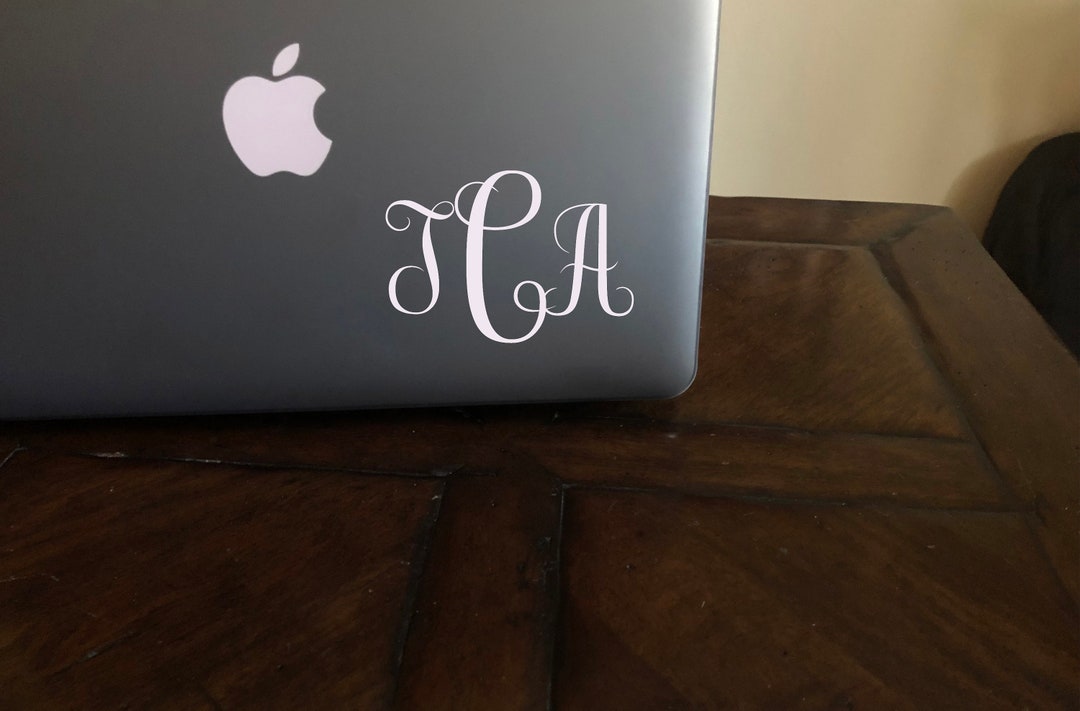 Monogram Decal, Monogram Sticker, Monogram Laptop Decal - Etsy
