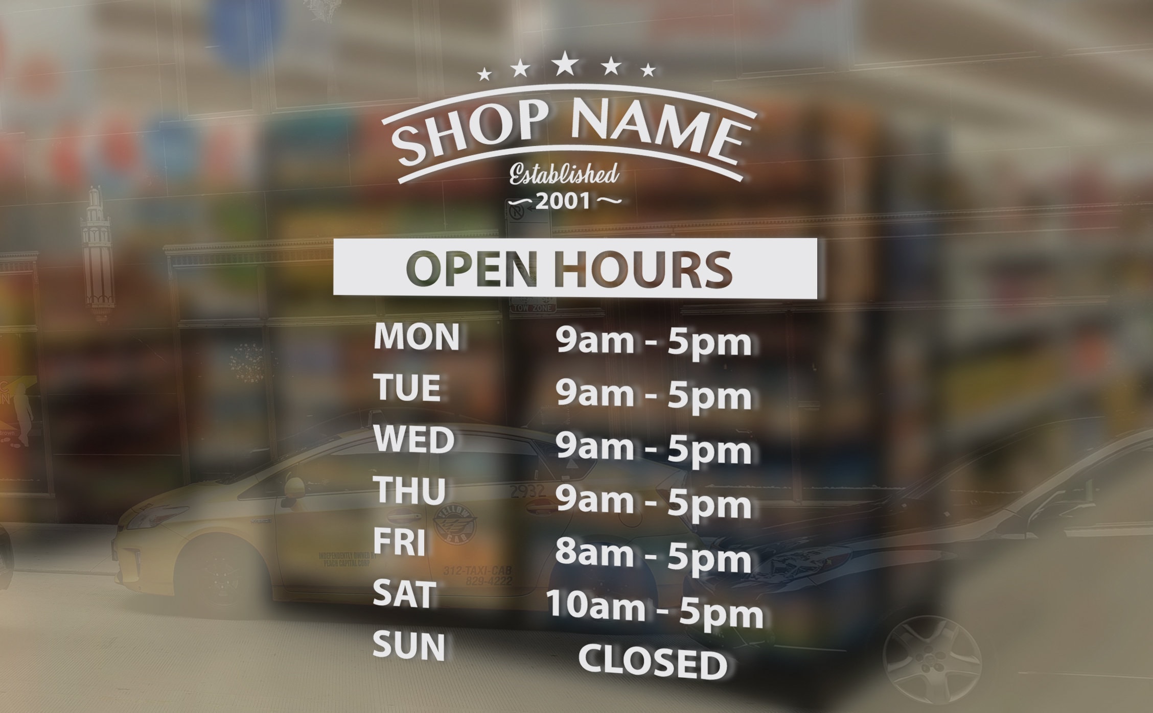 Custom Business Hours Vinyl Decal, Store Hours Decal, Business Hours ...
