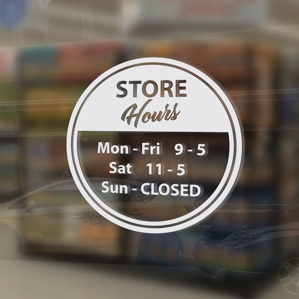 Store Hours Decal - Etsy