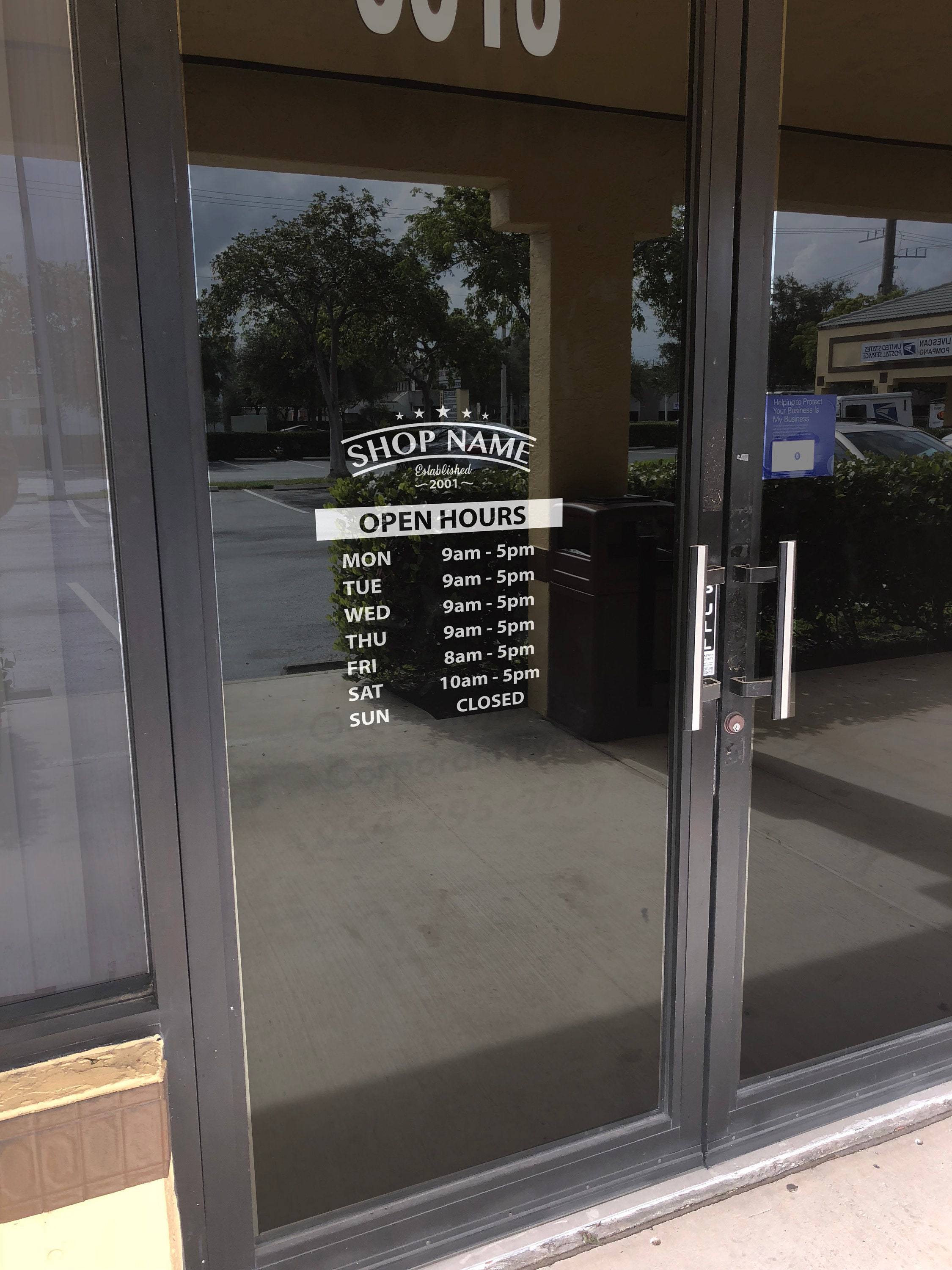 Custom Business Hours Vinyl Decal, Store Hours Decal, Business Hours ...