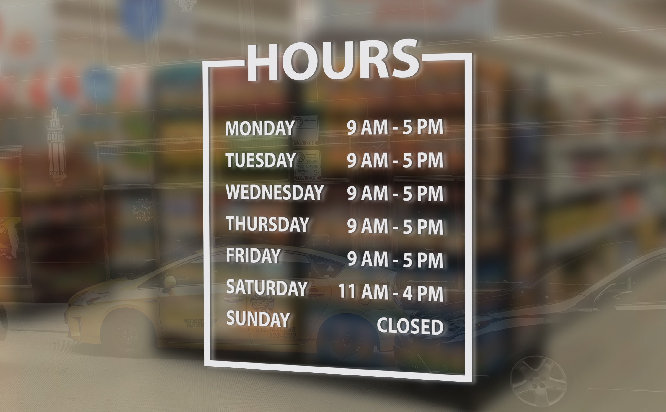 Custom Business Vinyl Decal Store Hours Decal Window Decal - Etsy