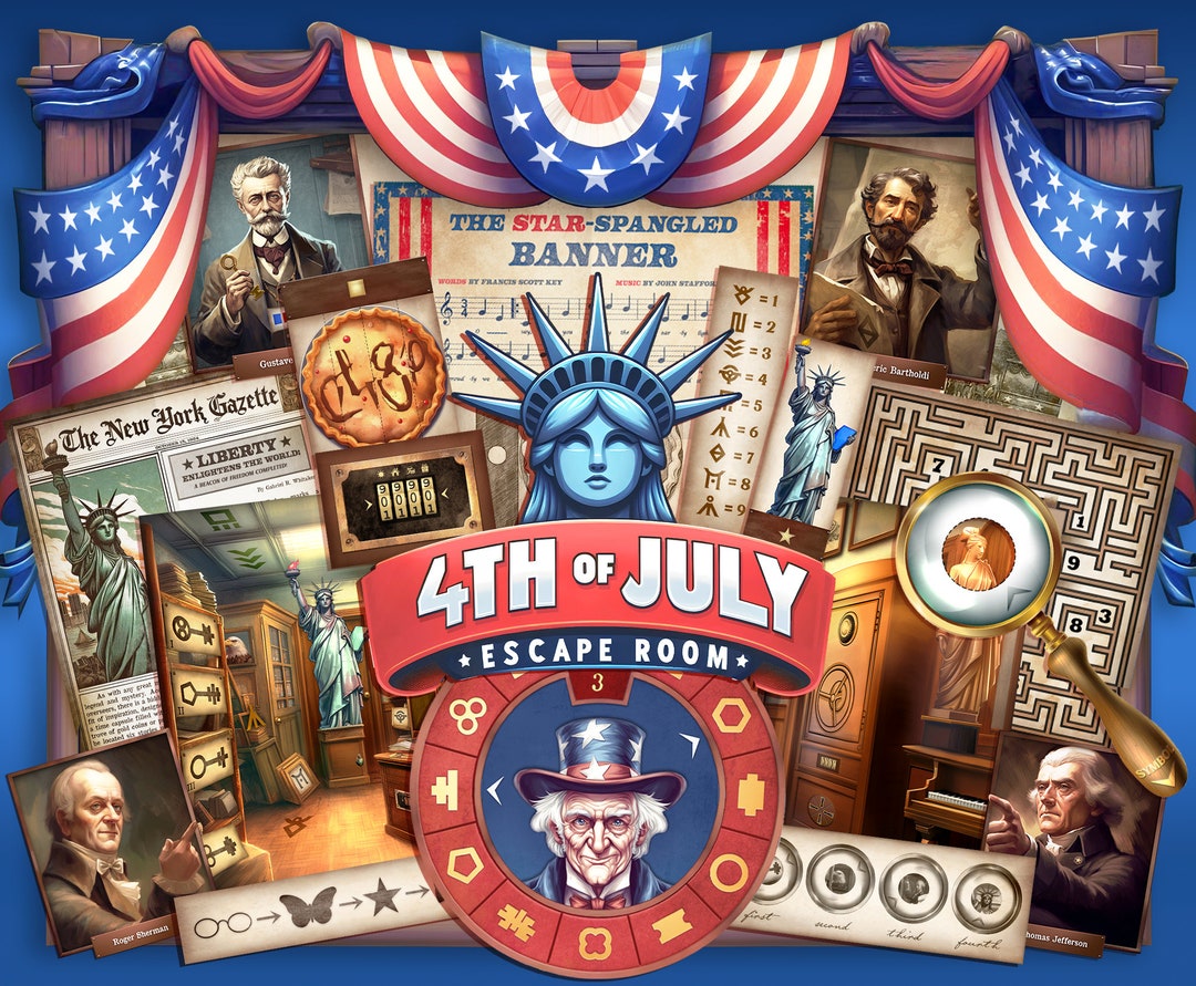 4th of July Escape Room Printable – Independence Day Puzzle Game for ...