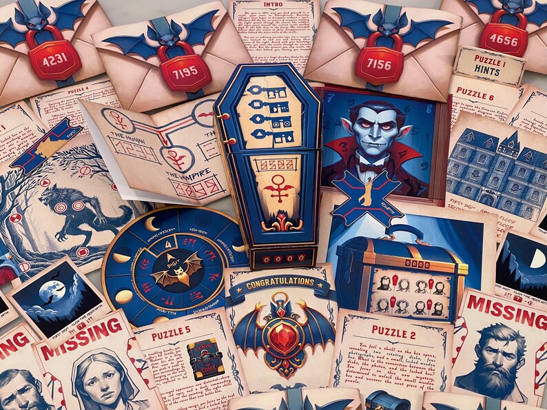 Escape Room Printable – Vampire’s Crypt: Dracula-themed Puzzle Game for ...
